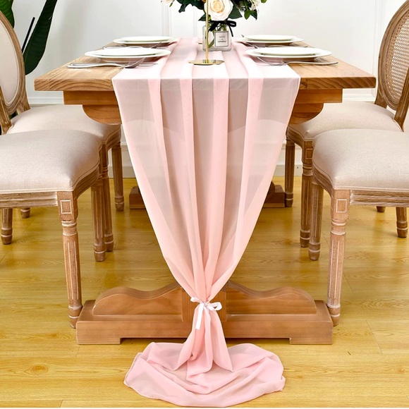 Party Supplies | 6x Light Pink Chiffon Table Runners 1ft | Poshmark